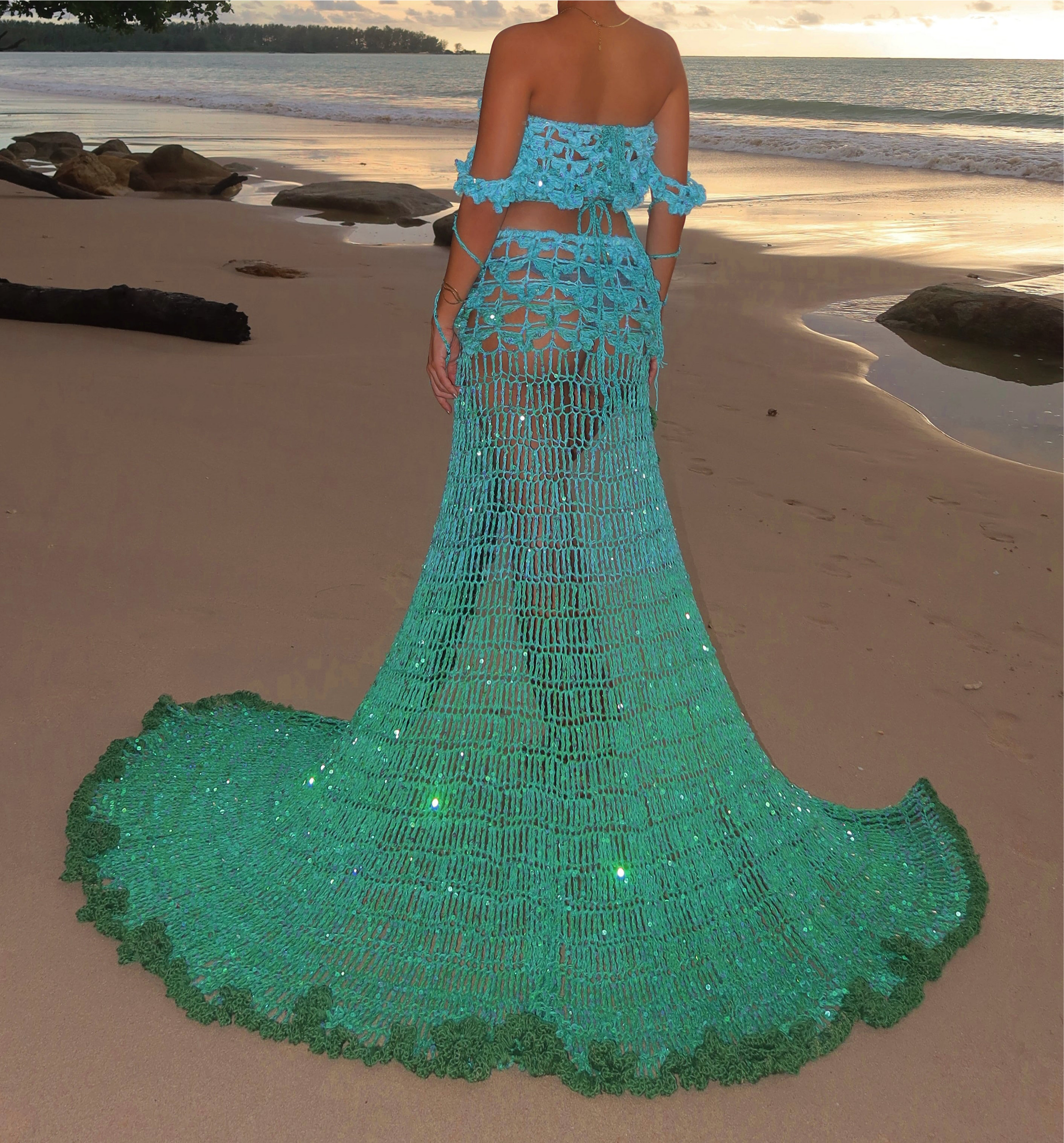 Butterfly Set ( 8 colors available) - Long skirt (See through) – Work ...